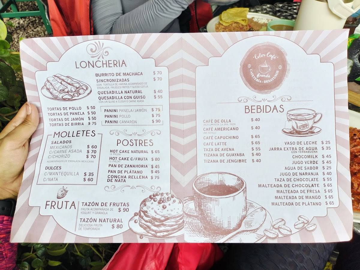 Carta de Café Color Cafe, Tepic