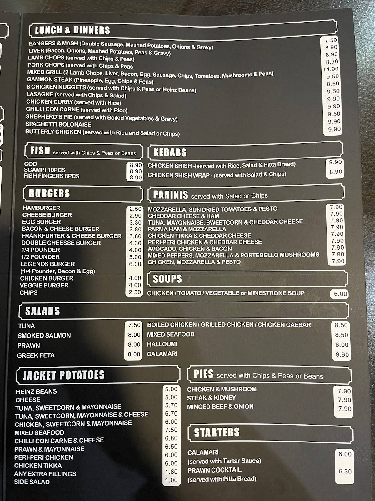 Menu at Cafe Mosaic, Loughton, 4 Golding's Hill