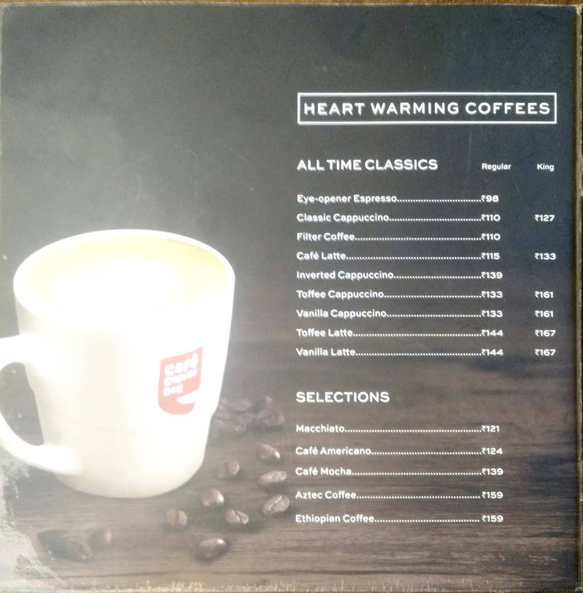 Menu at Cafe Coffee Day-Carter Road, Mumbai