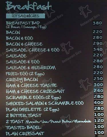 Menu at Continental Sandwich Bar, London