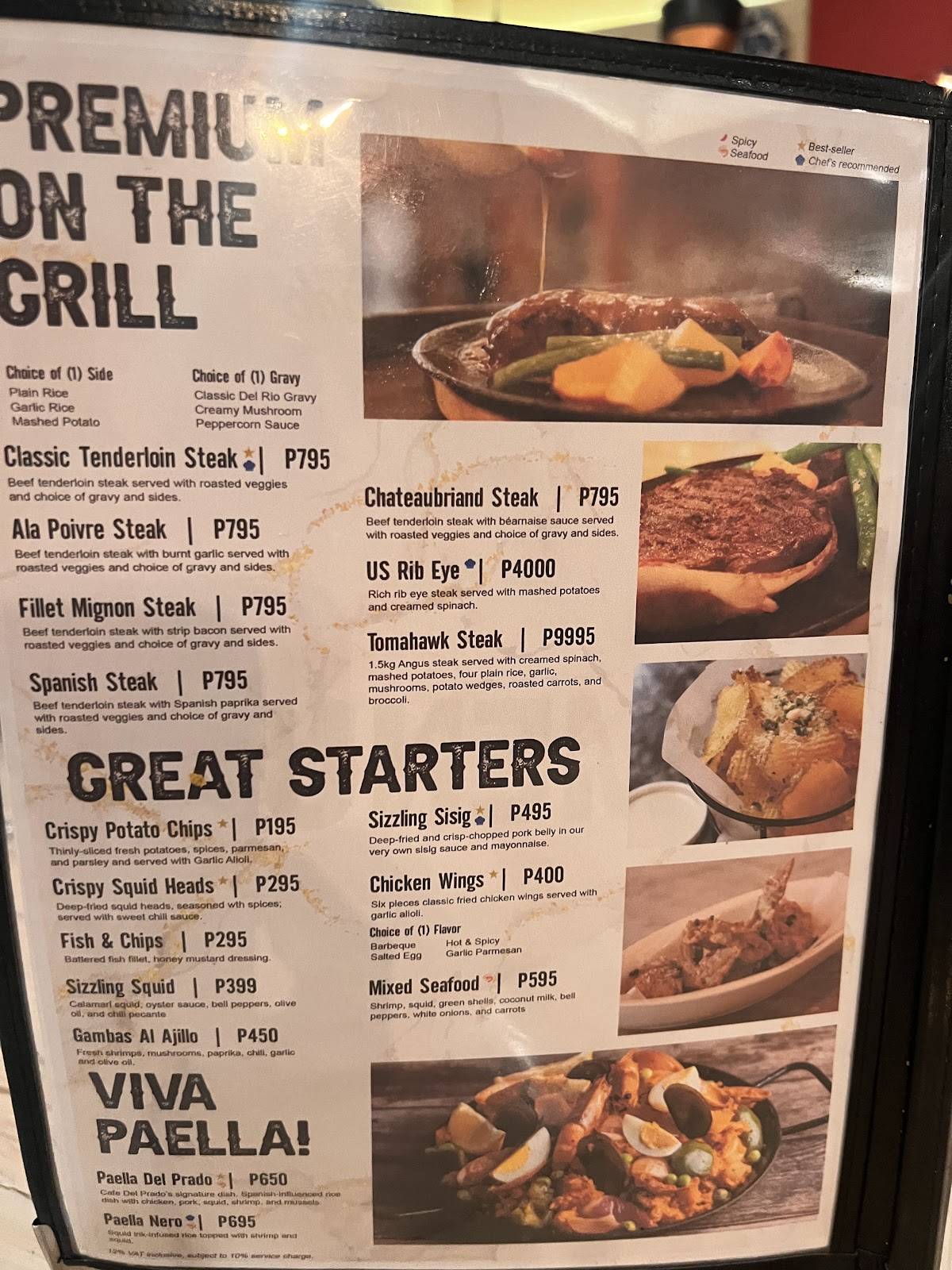 Menu at Café Del Prado cafe, Iloilo City, M.H. Del Pilar Street