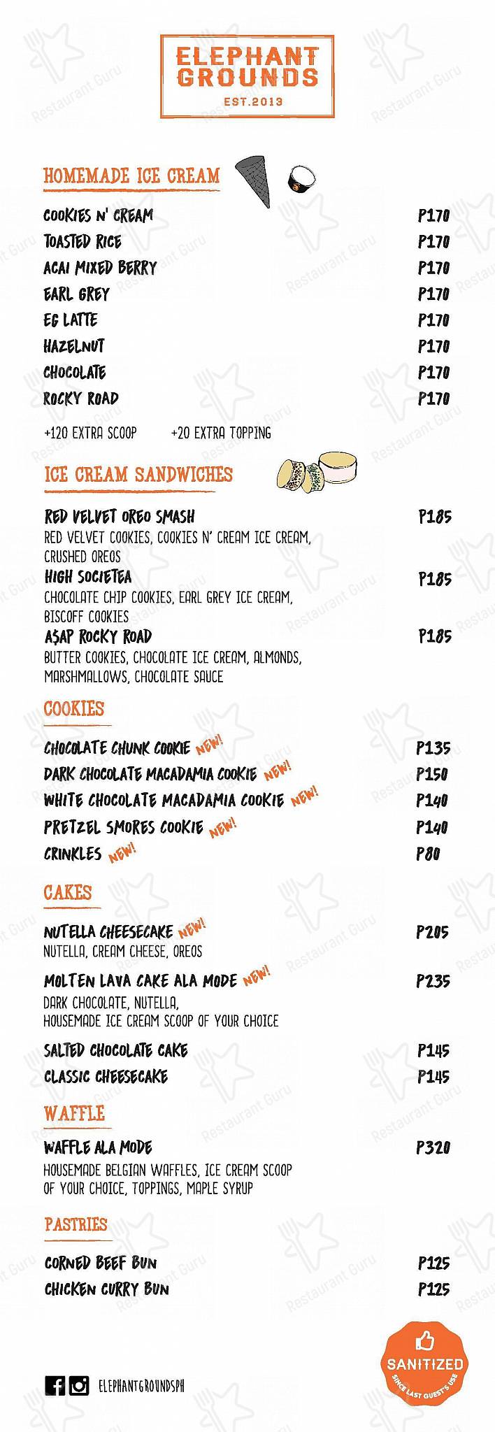 Menu at Elephant Grounds Manila - BGC cafe, Taguig