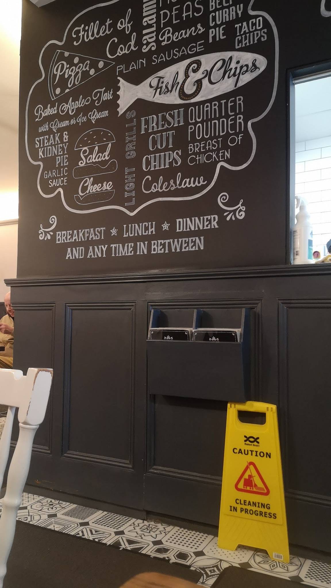 Menu at Enzo’s cafe, Limerick