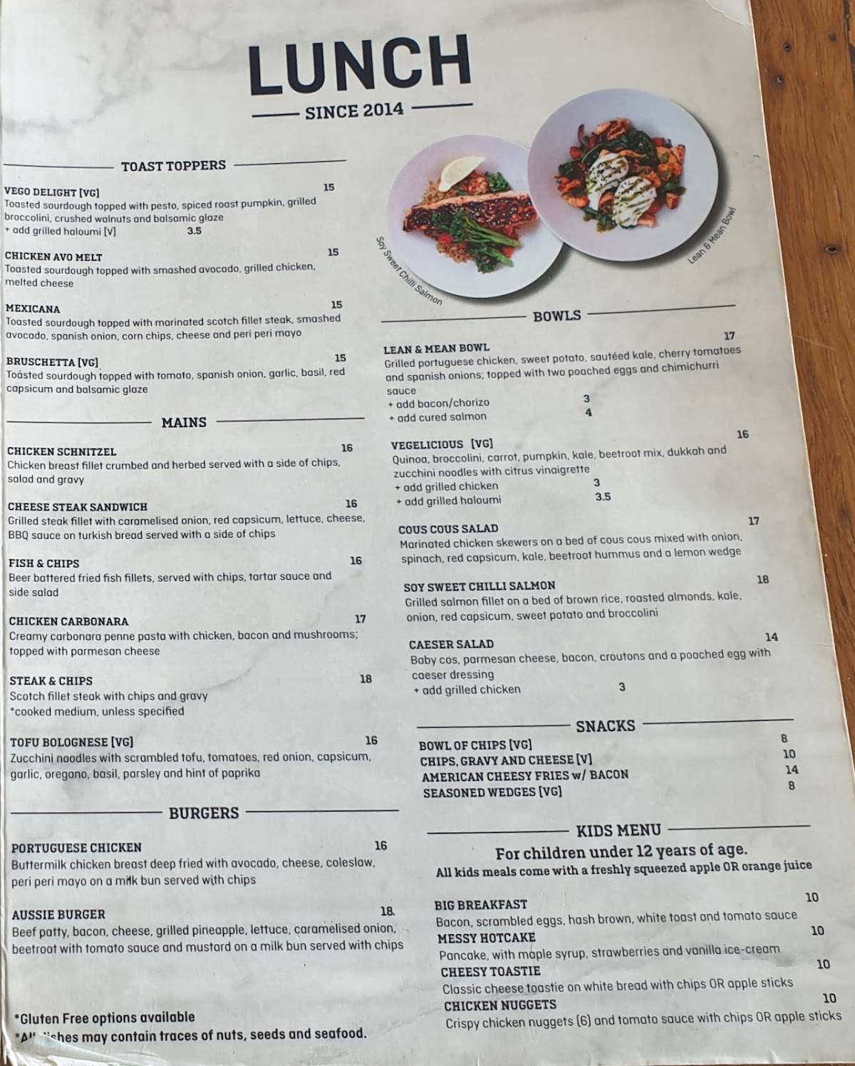 Menu at Espresso Warriors Gregory Hills. cafe, Gregory Hills