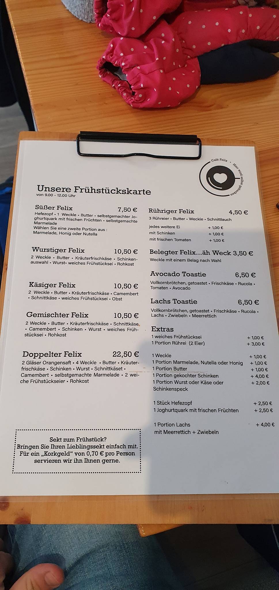 Speisekarte von Café Felix cafe, Gernsbach
