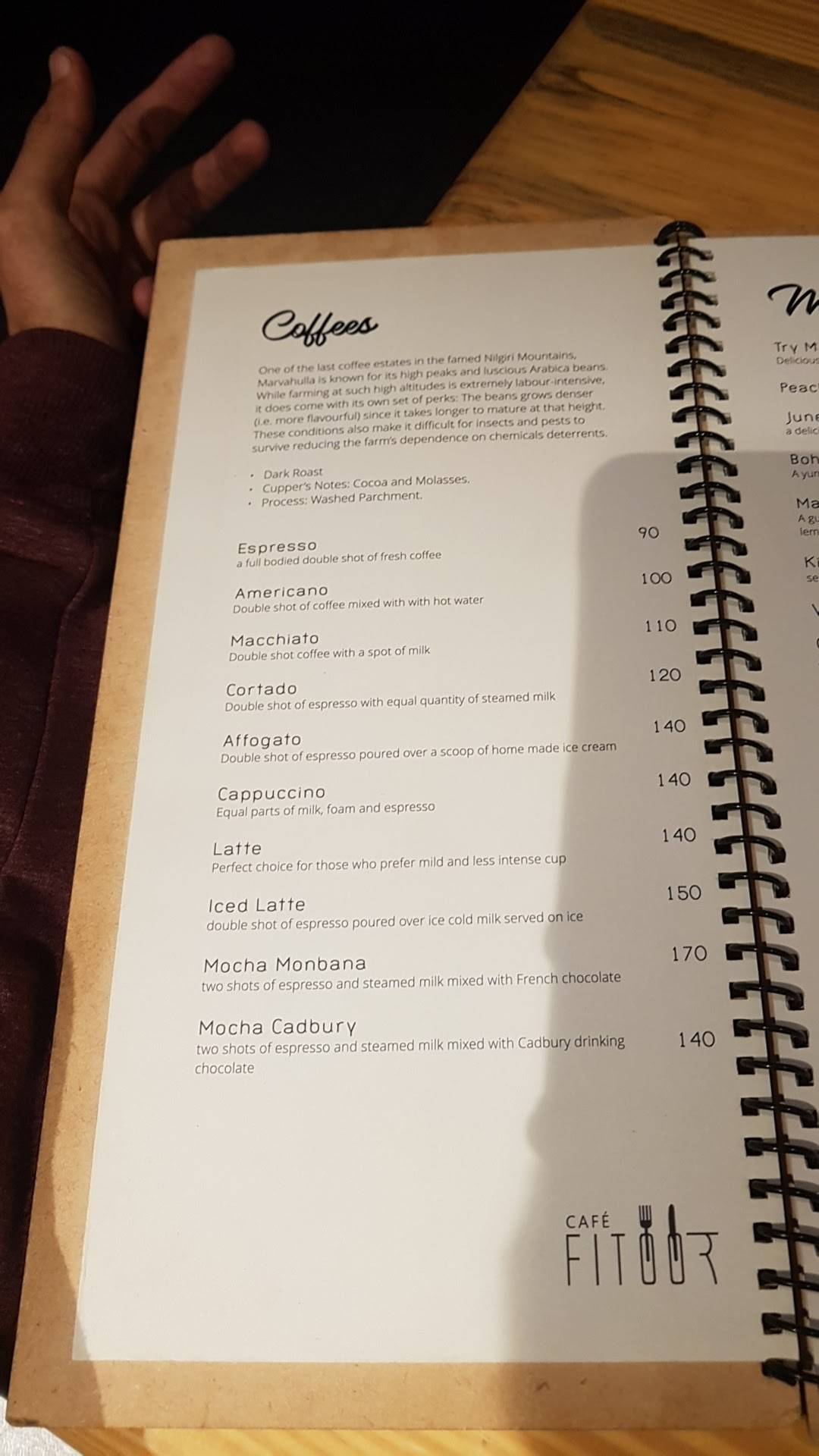 Menu at Cafe Fitoor, Vadodara