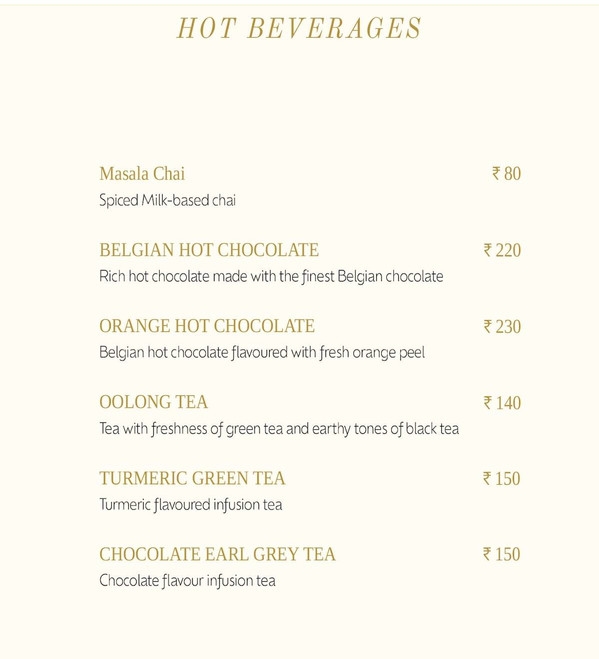 Menu at Café Flourista, Mangaluru