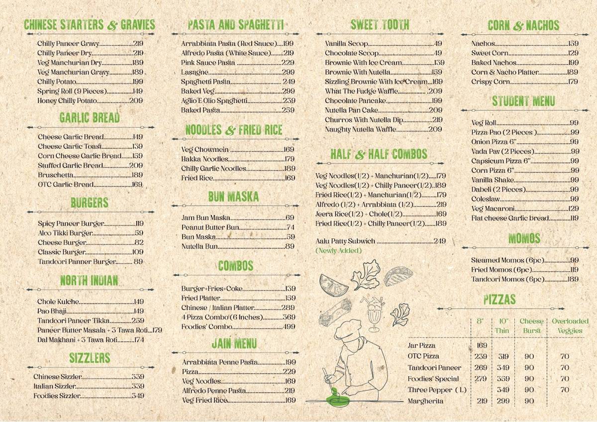 Menu at Foodies' Arena - Cafe Best Cafe at Kota Games to play till your ...