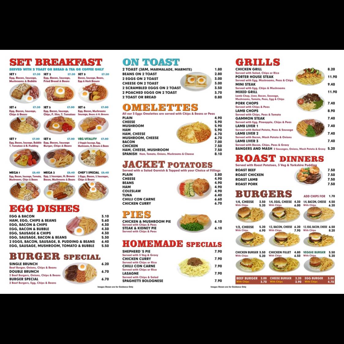 Menu at Gosport Cafe, Gosport