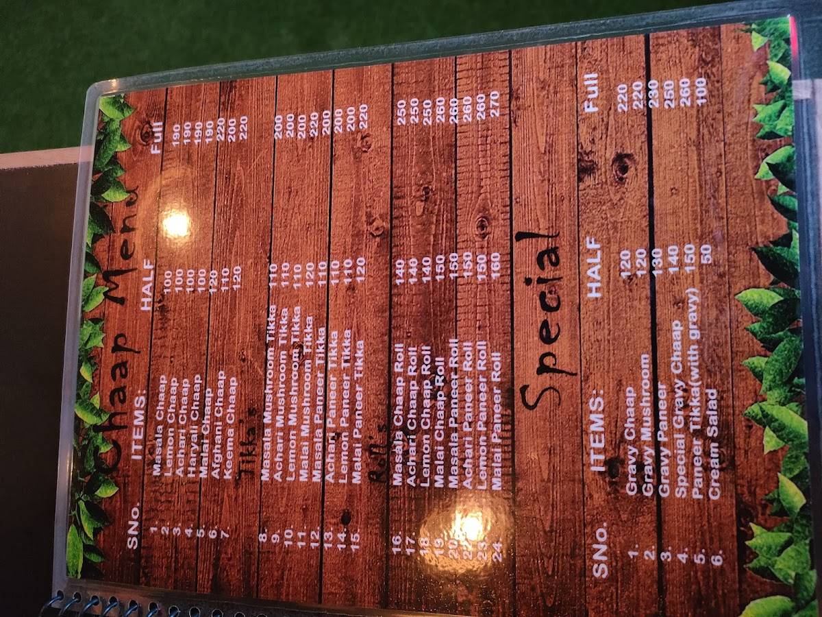 Menu at Gup shup cafe, Rohtak
