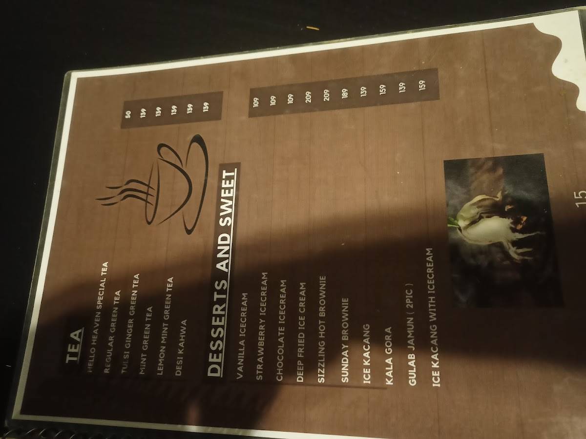 Menu at Hello Heaven Cafe, Ahmedabad