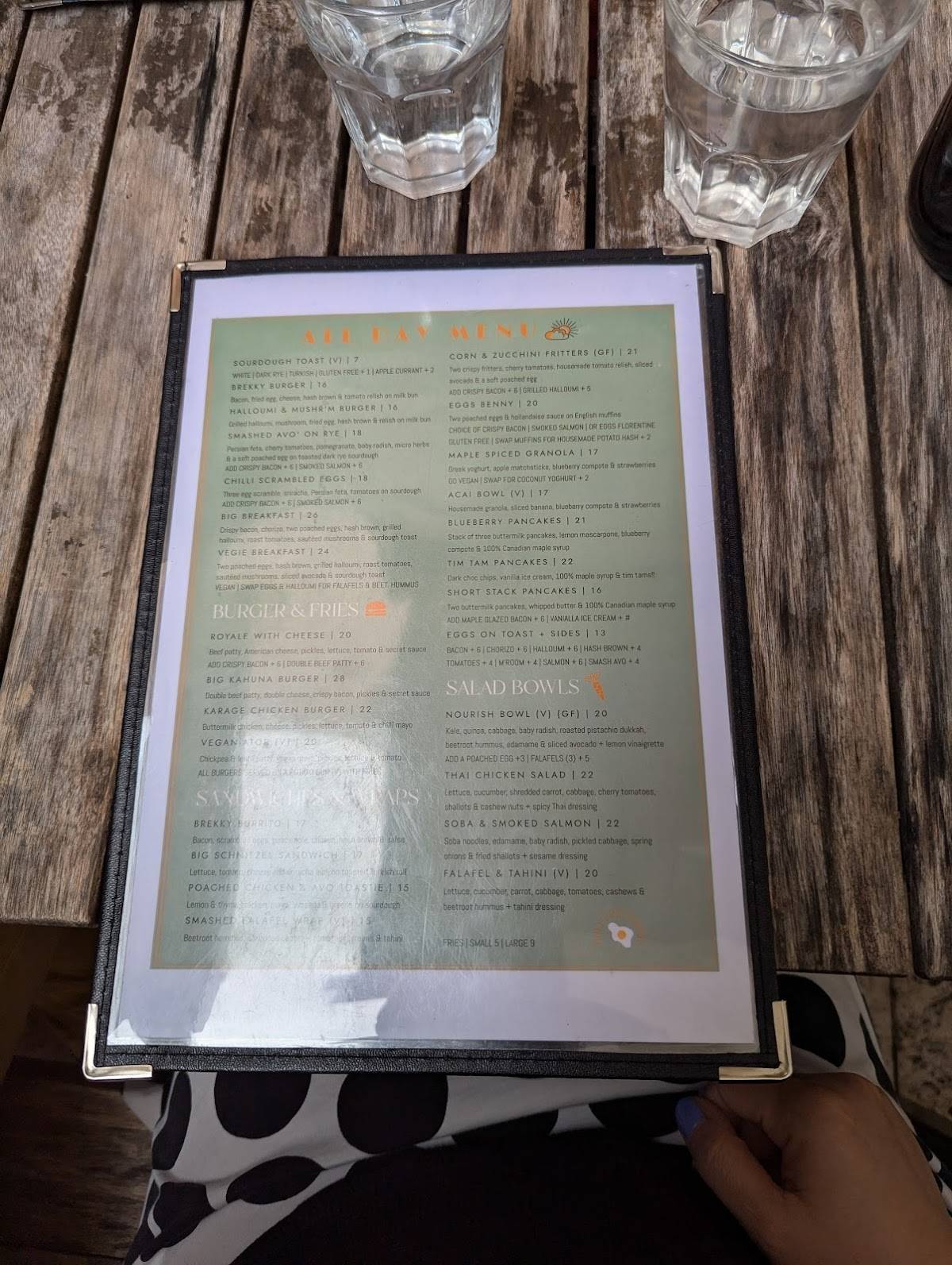 Menu at Hunter's Corner cafe, Redfern