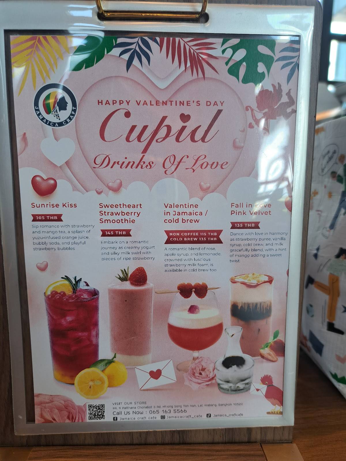 Menu at Jamaica Craft Cafe, Bangkok