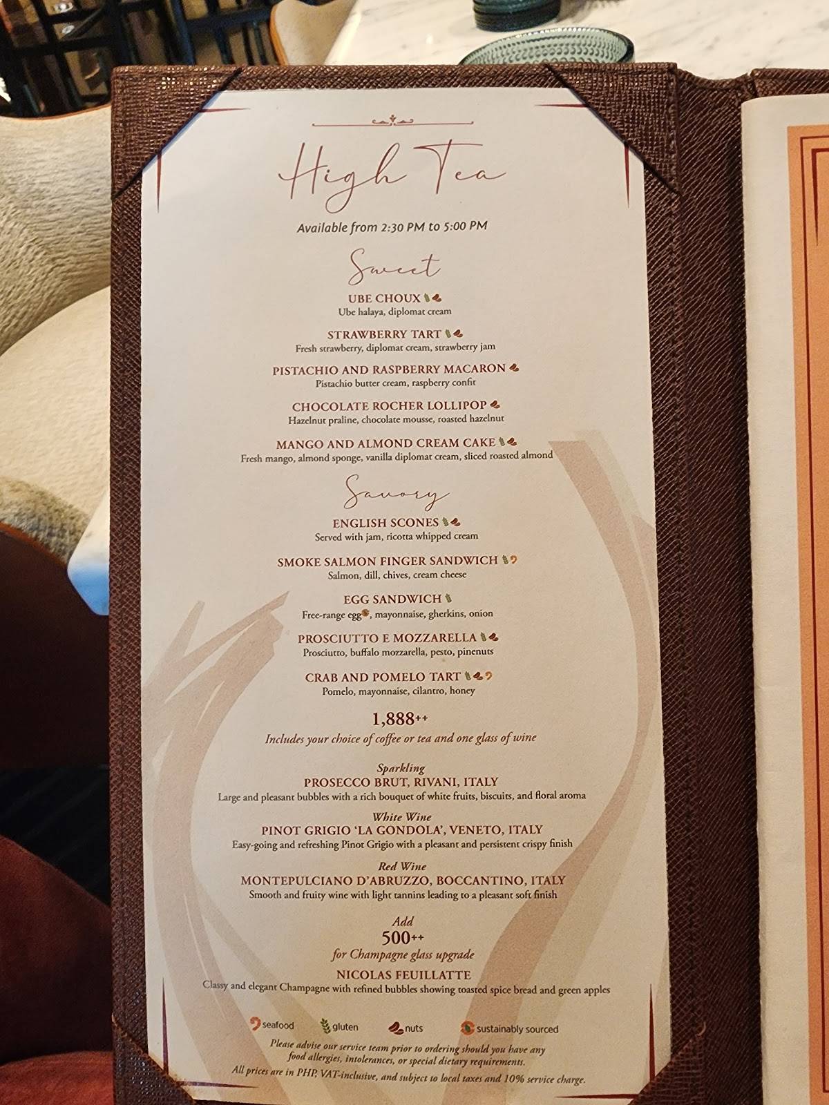 Carta de Cafe Mangrove Solaire Resort North, Ciudad Quezon