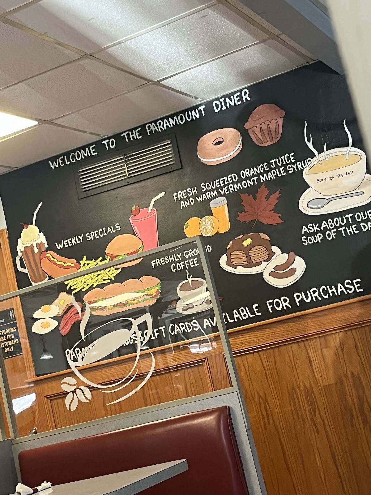 Menu at Paramount Diner restaurant, Manasquan
