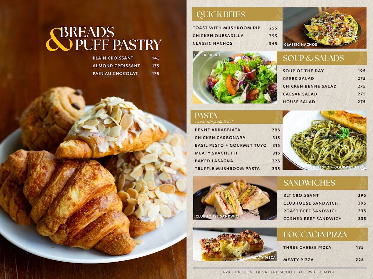 Menu at Cafe Perene, Quezon City
