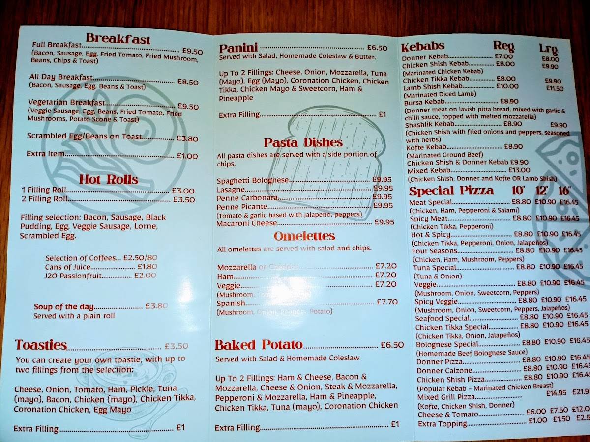 Menu at Cafe Picante, Alness