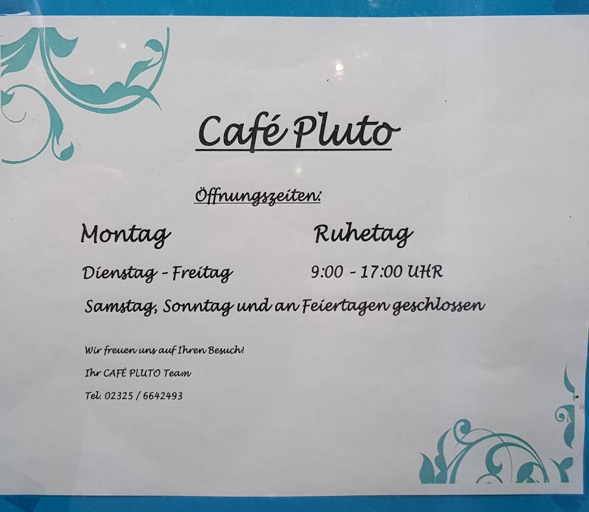 Speisekarte von Café Pluto cafe, Herne