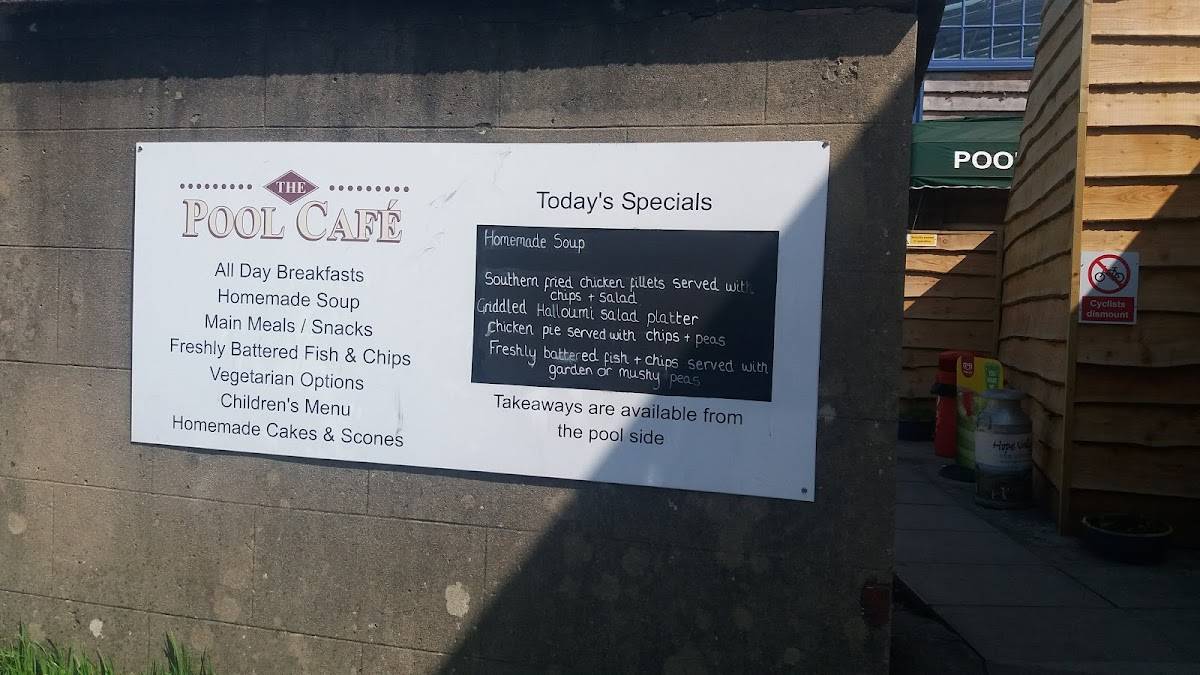 Menu at Pool Cafe, Hathersage