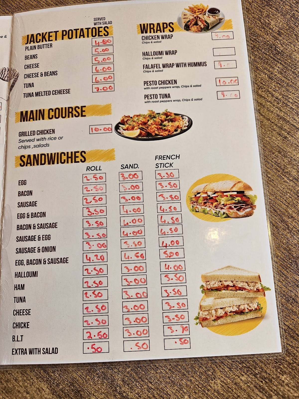 Menu at River Way Cafe, Harlow