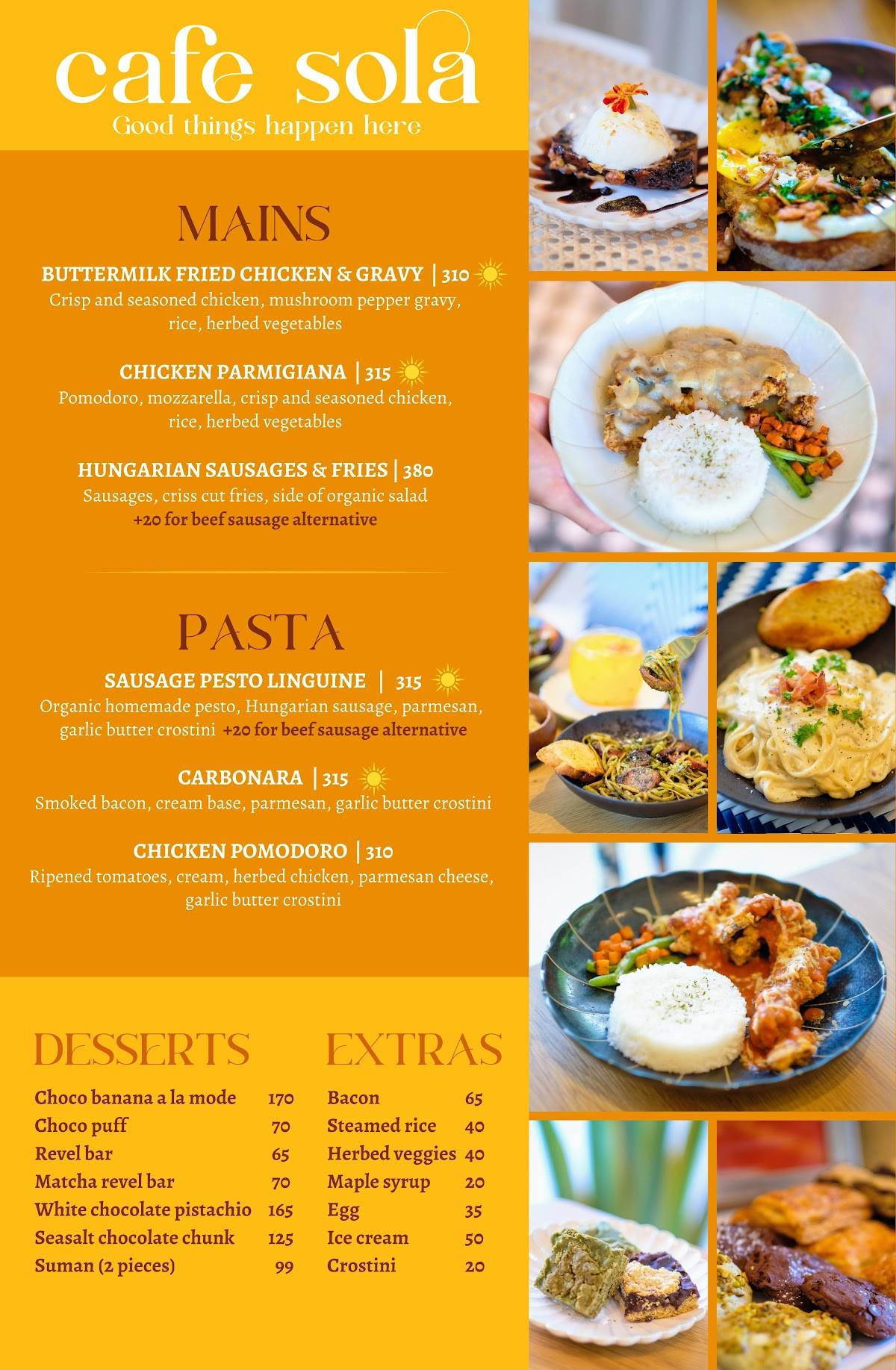 Carta de Cafe Sola, Dávao
