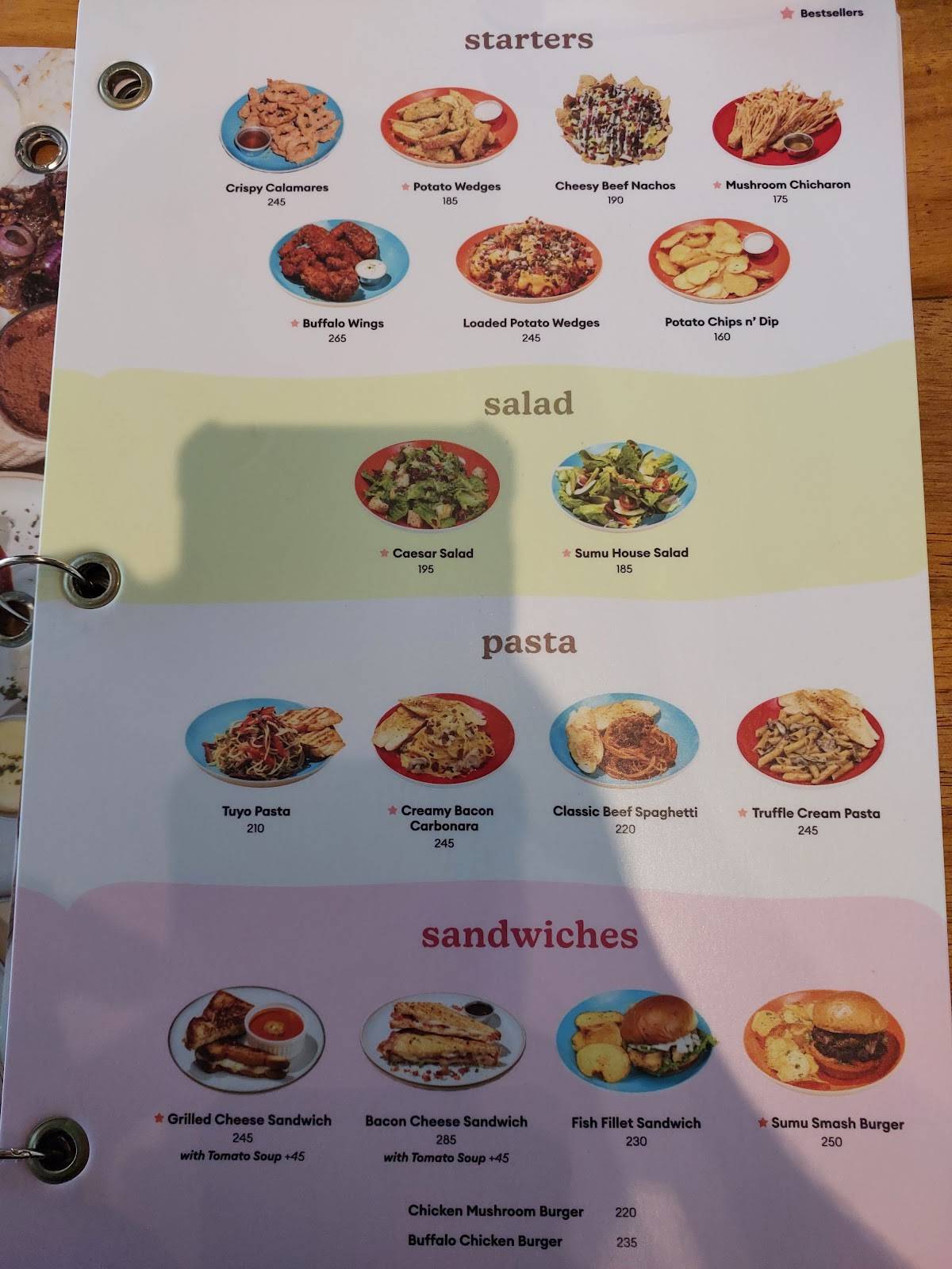 Menu at Sumu Cafe, Antipolo