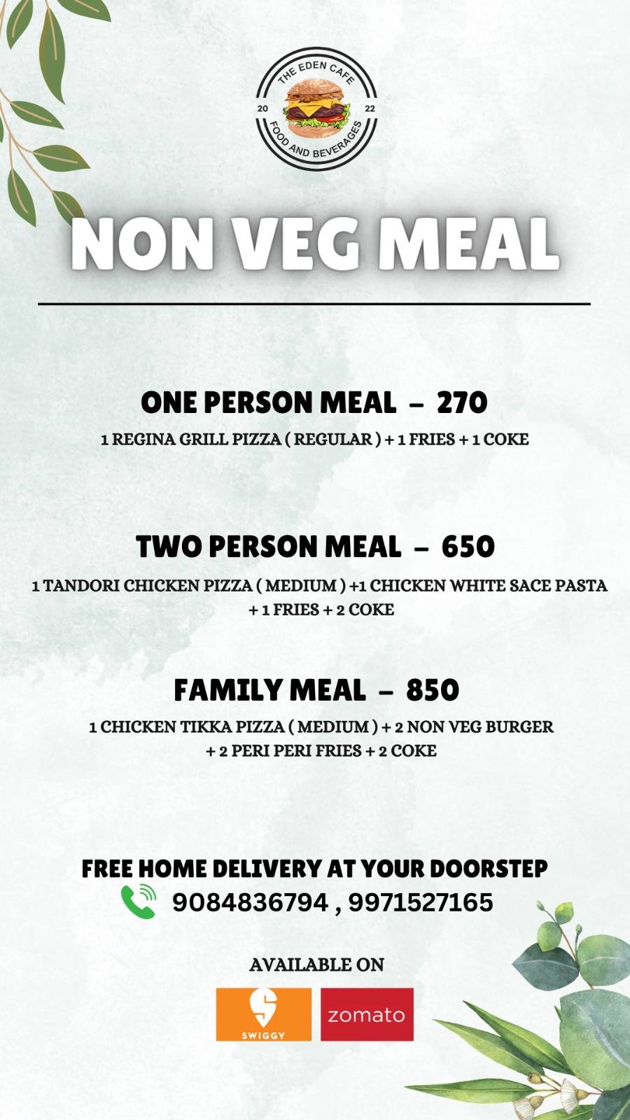 Menu at The Eden Cafe Rooftop, New Delhi
