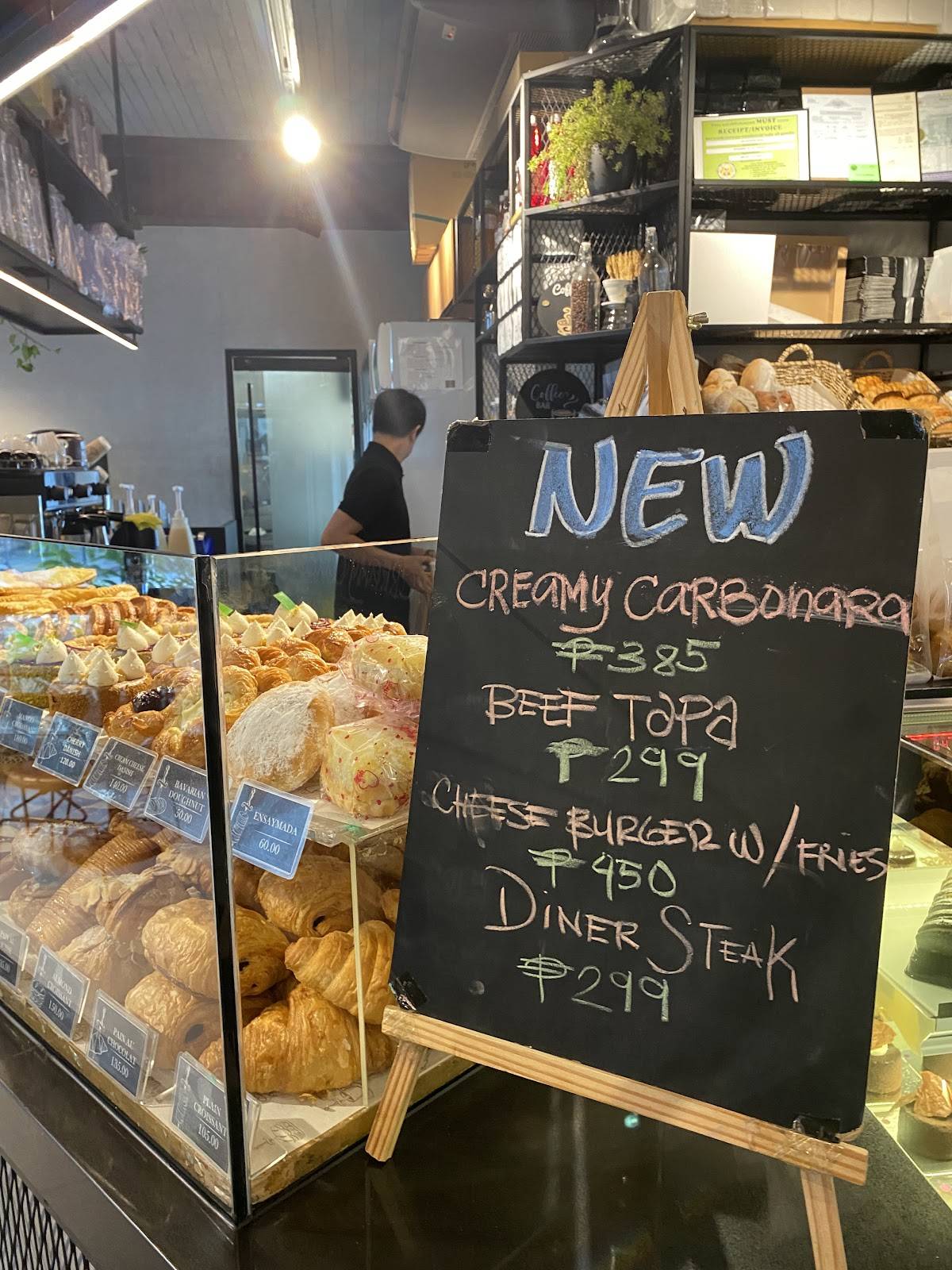 Menu at The Tattooed Baker cafe, Makati