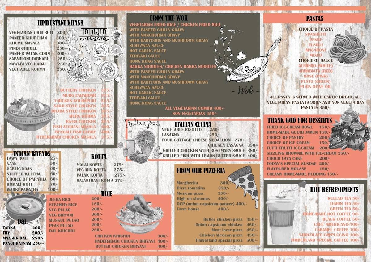 Menu at Cafe Timberland ️, Raipur, Cafe Timberland