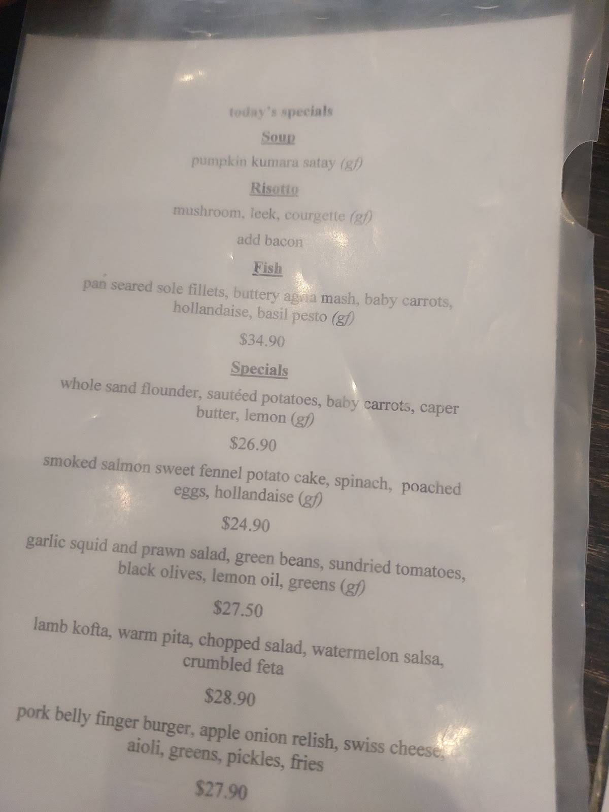 Menu at Topiary Café cafe, Mosgiel