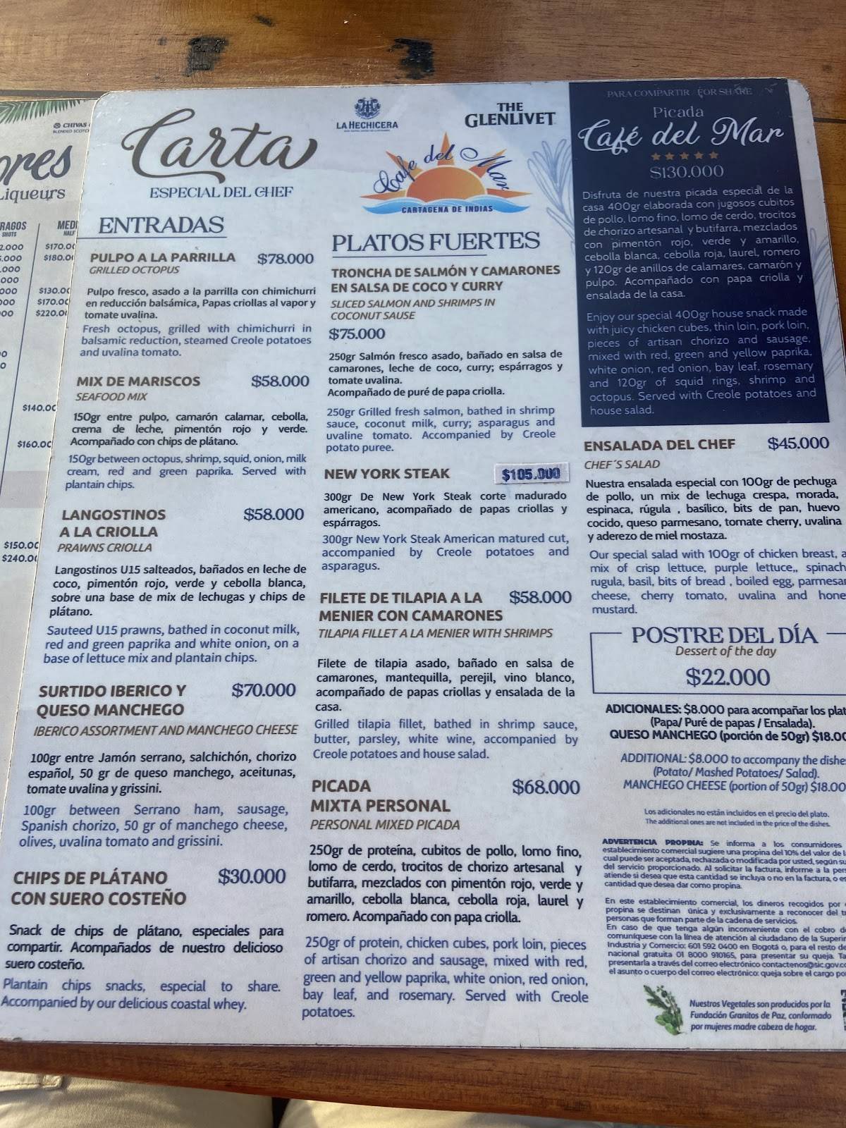Carta de Café del Mar, Cartagena, Edificio banco popular