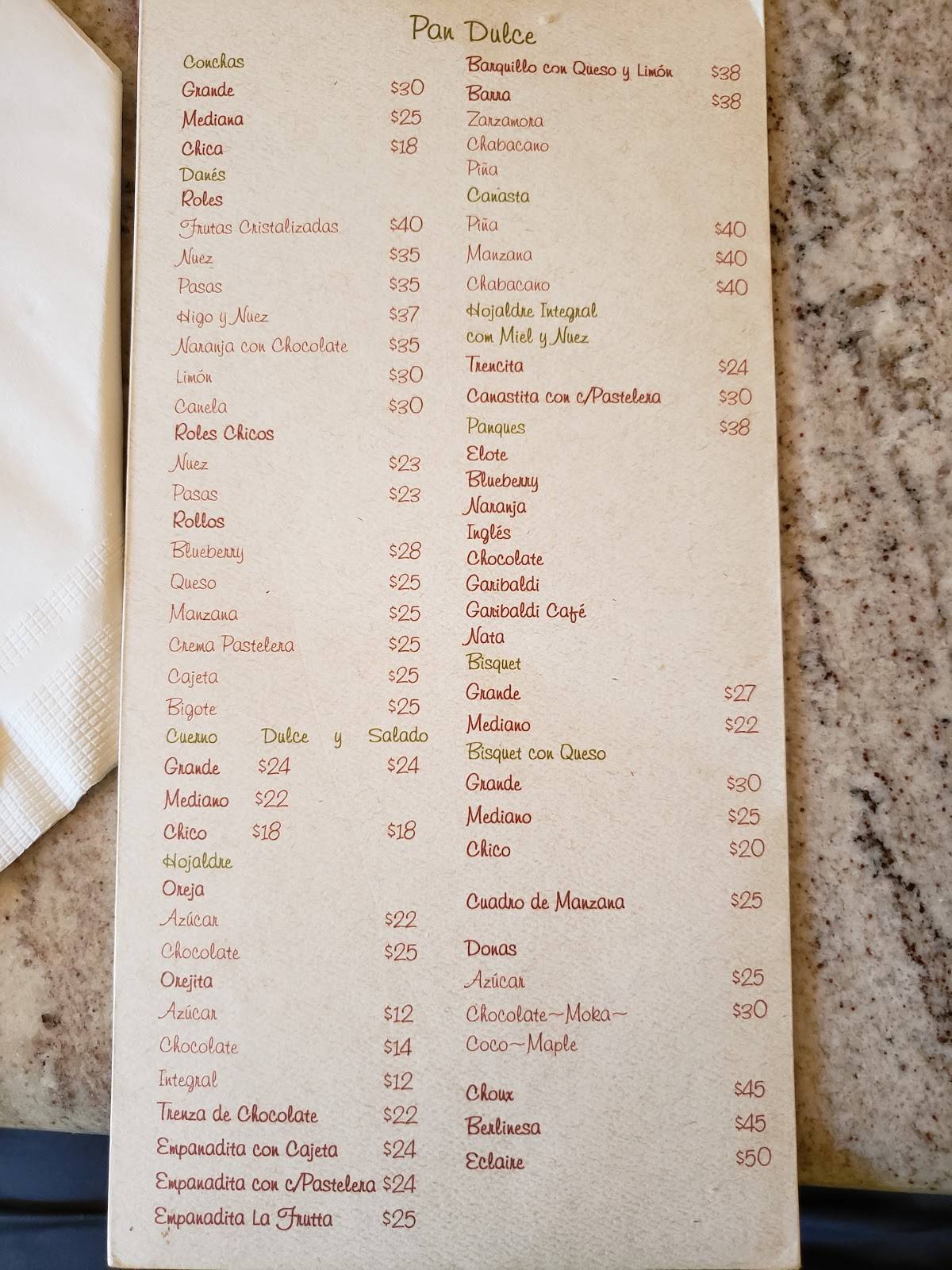 Carta de MAQUE café, Ciudad de México, Calle Ozuluama 4