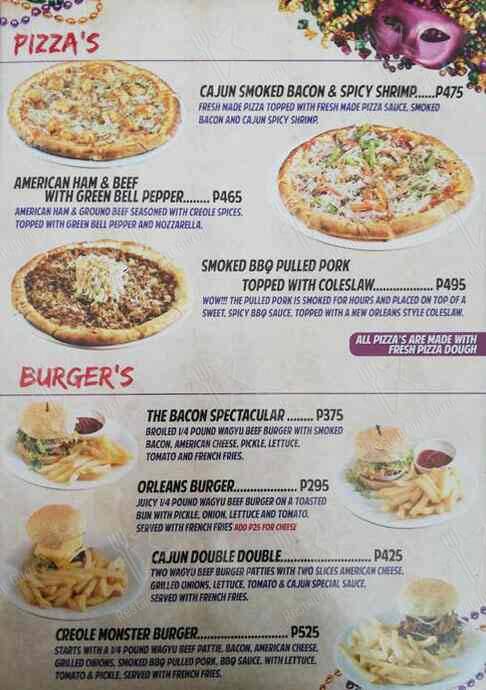 Menu at Cajun Country Kitchen restaurant, Muntinlupa