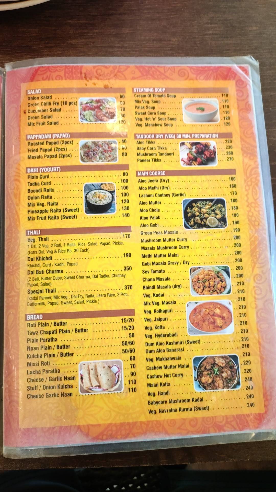 Menu at Kanha Pure Veg Restaurant, Calangute, Unit No.C-2
