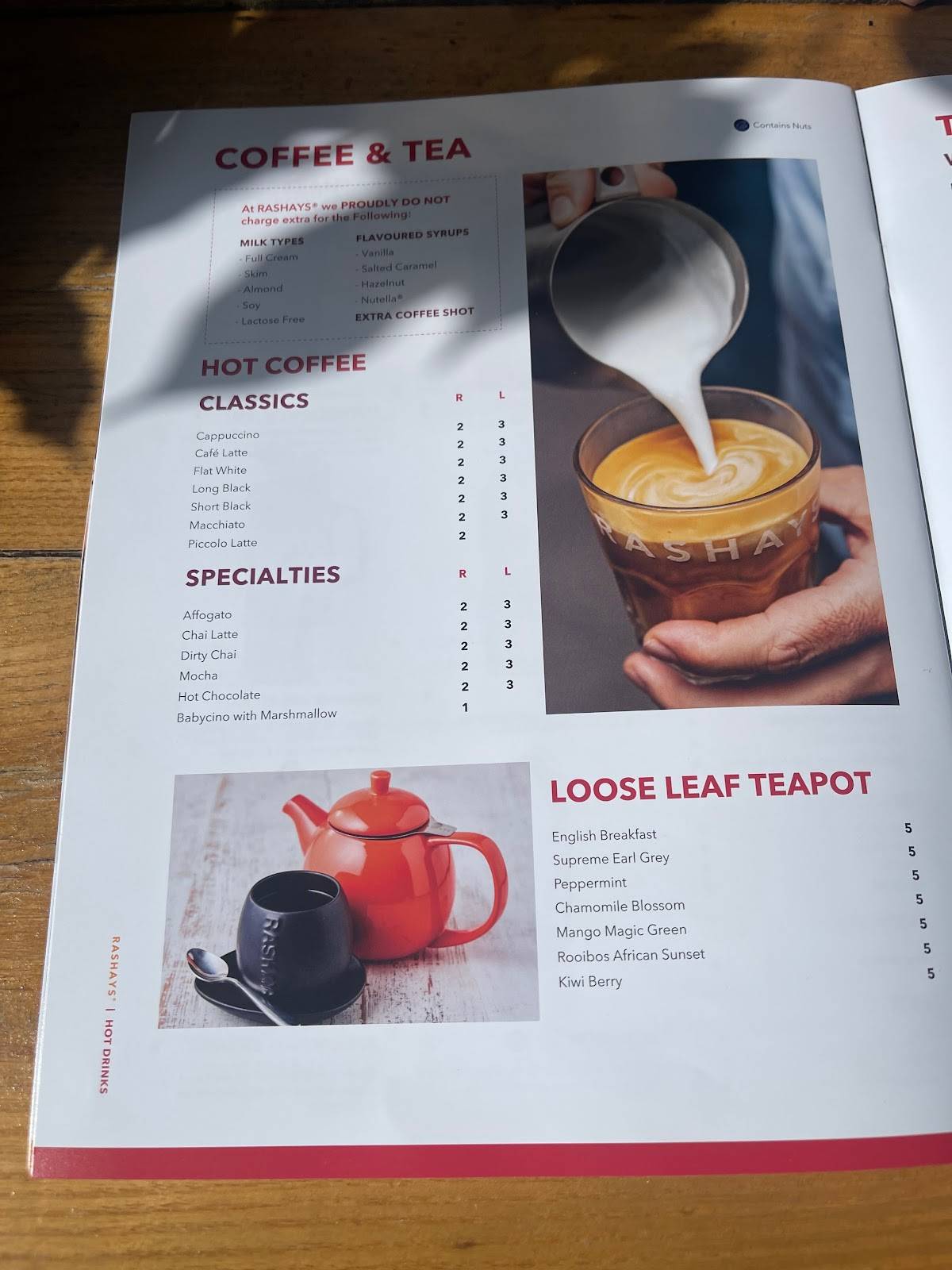 Menu at RASHAYS Macarthur Square restaurant, Campbelltown, Campbell Level