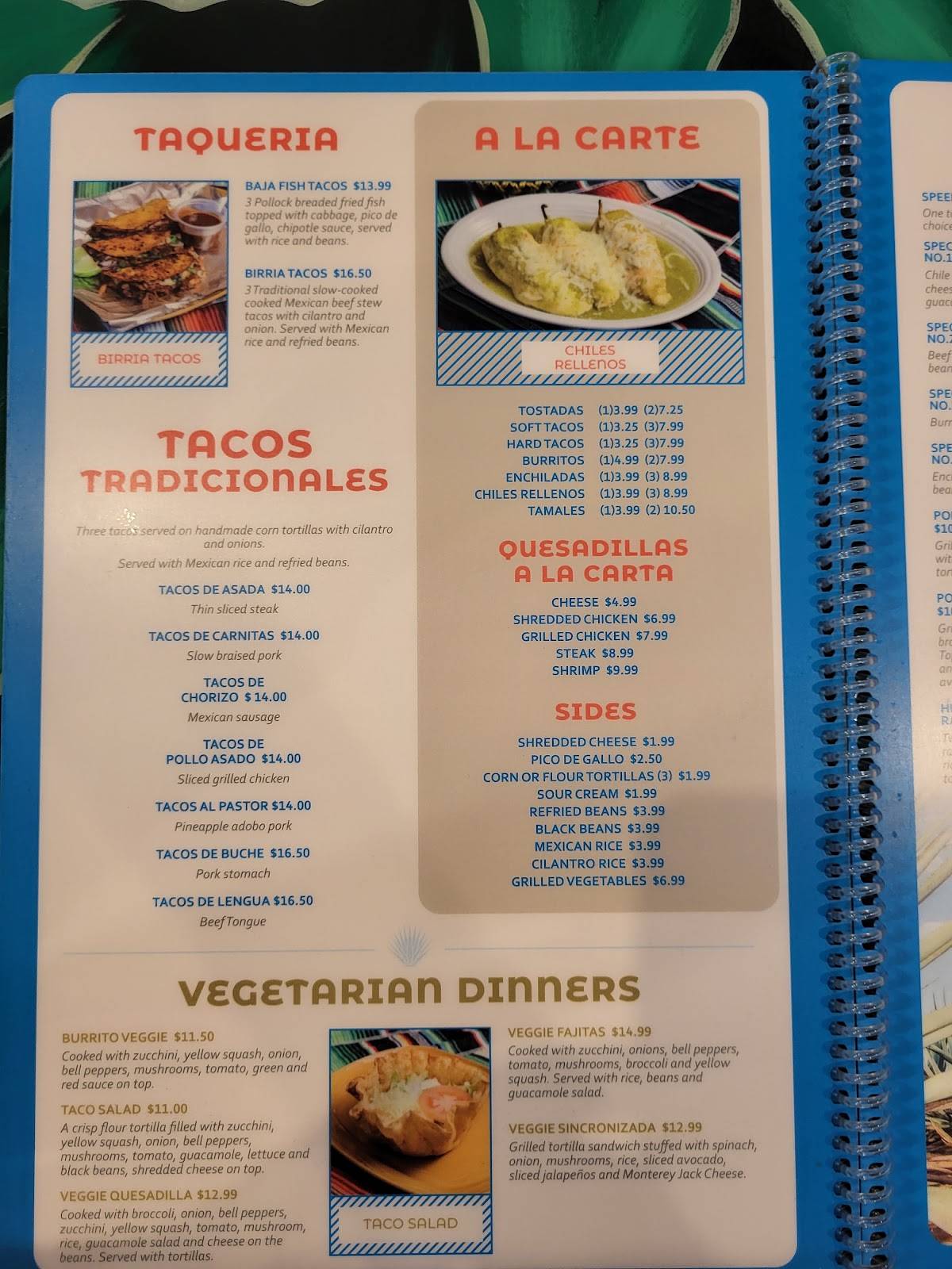 Menu at Campo Azul Mexican Kitchen restaurant, Summerfield