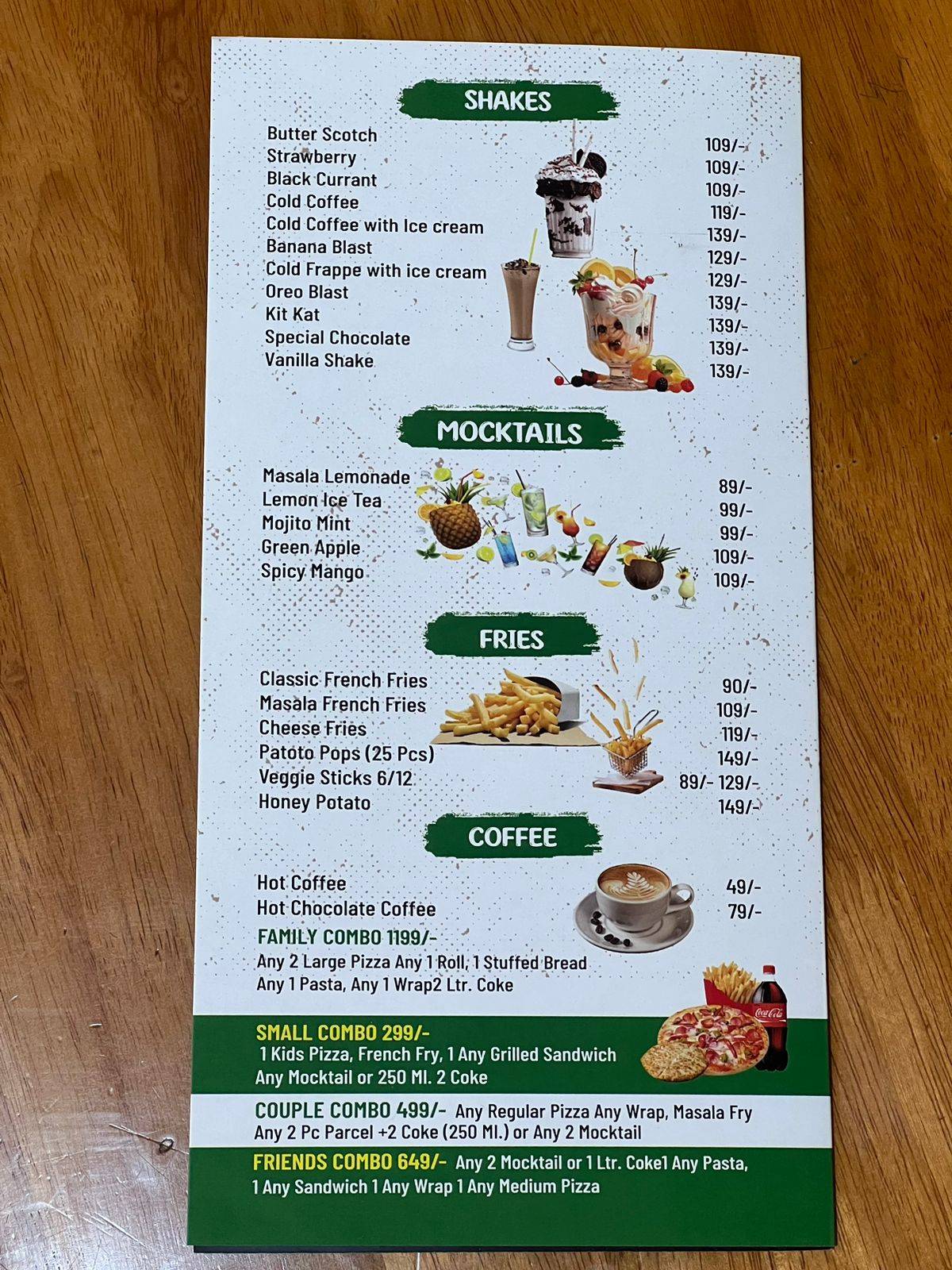 Menu at Canadian Pizza, Nakodar