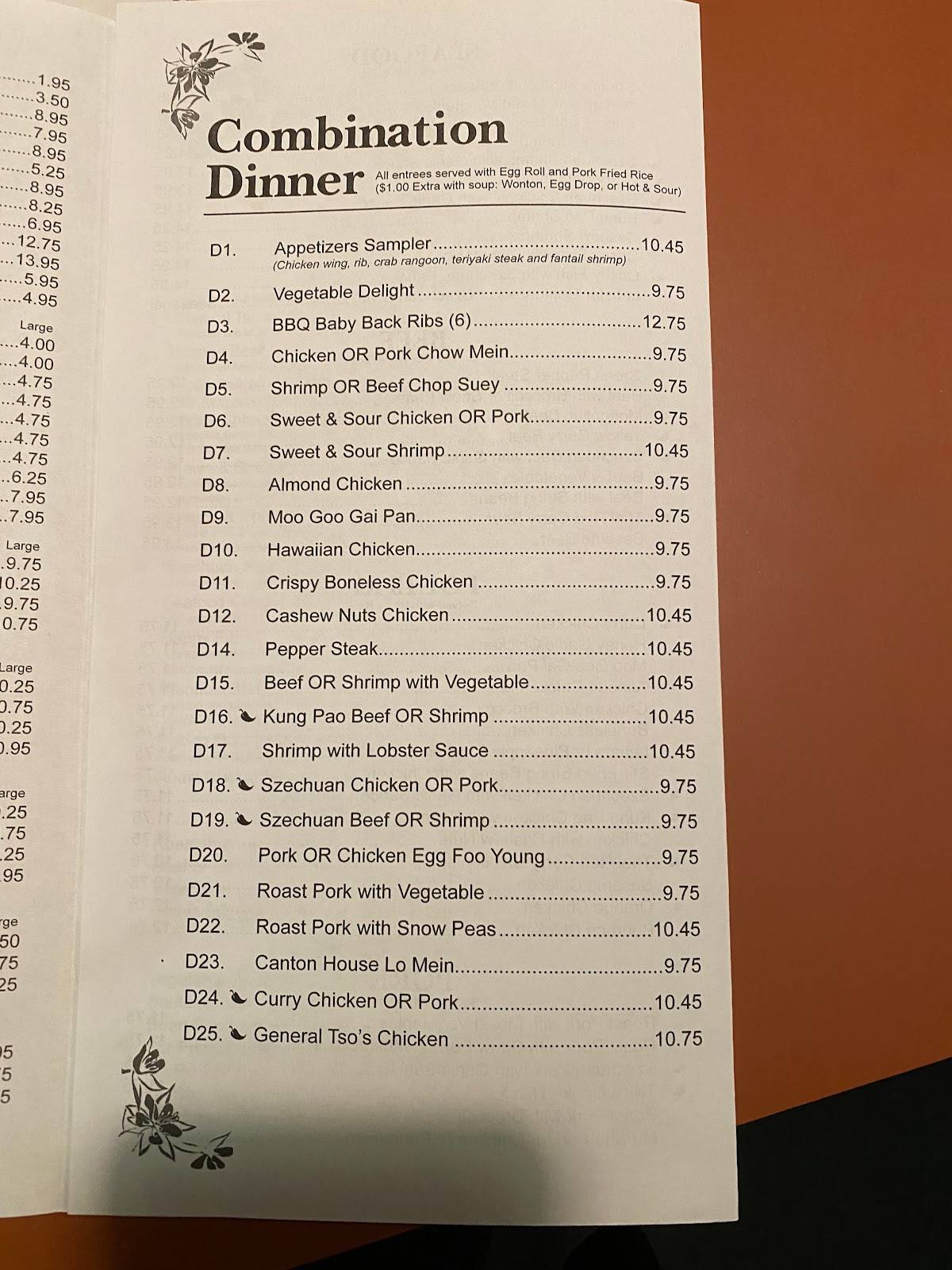 Menu at Canton House Chinese Restaurant, Stuart