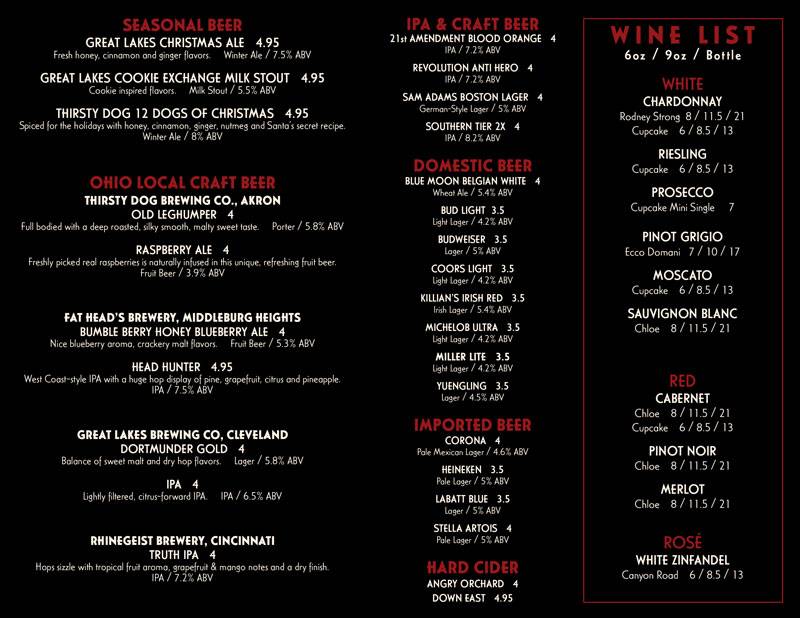Menu at Canton - Whipple Ave Grinders Above & Beyond restaurant, Canton ...