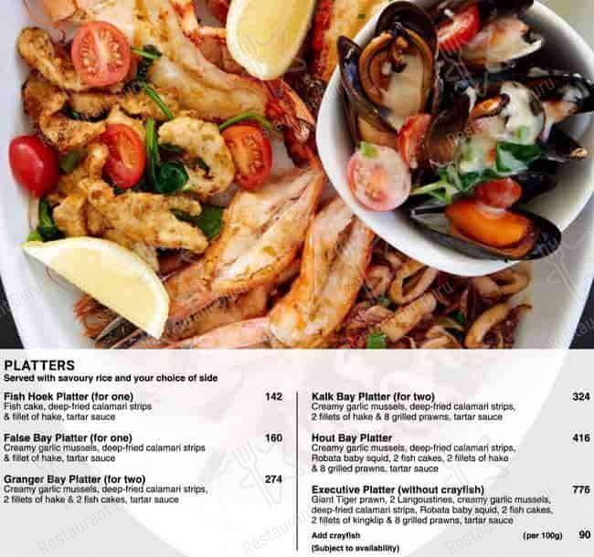 Menu au Cape Town Fish Market Somerset West restaurant, Le Cap, Shop G42