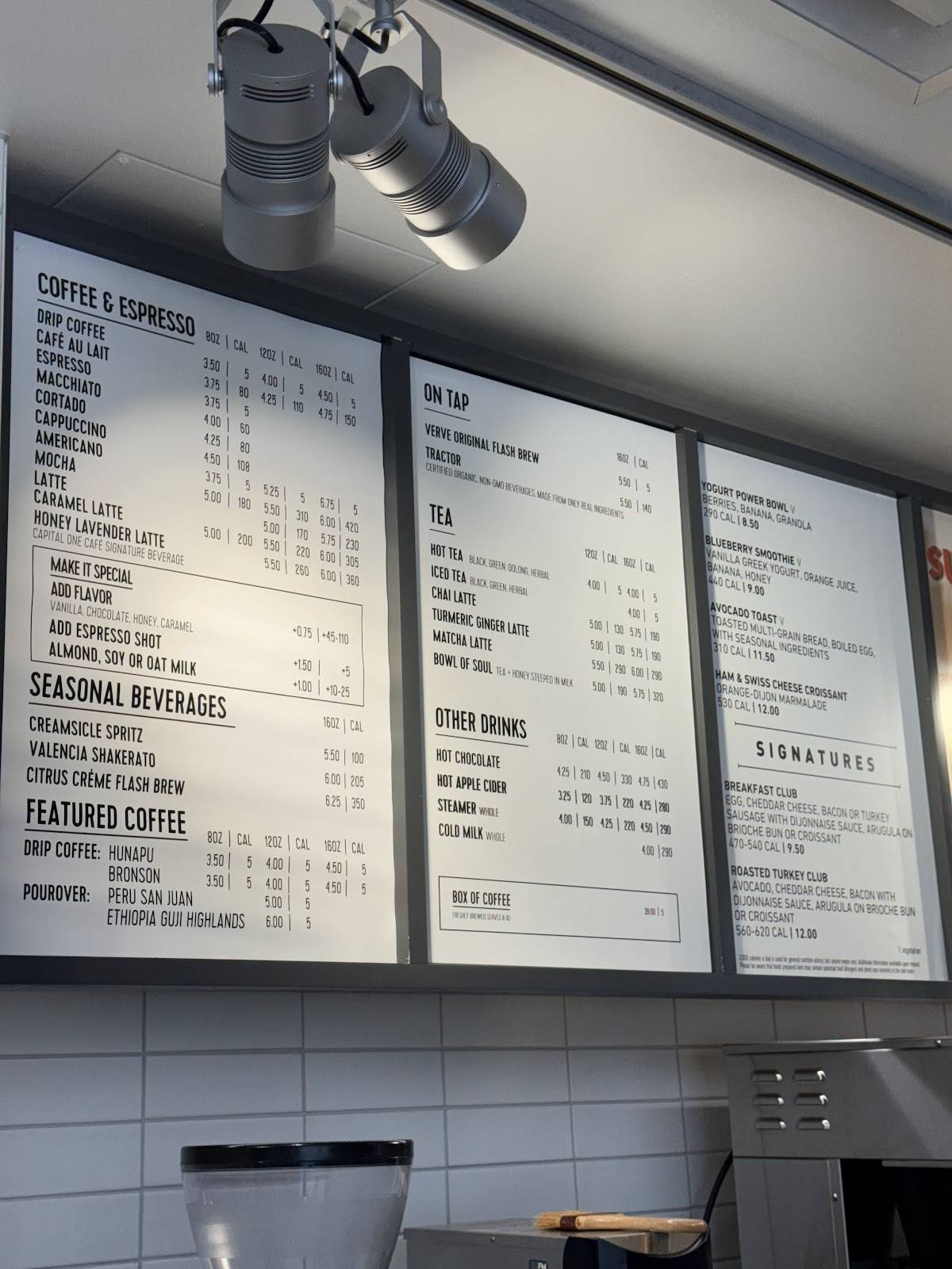 Menu at Capital One Café cafe, Chicago, N Southport Ave