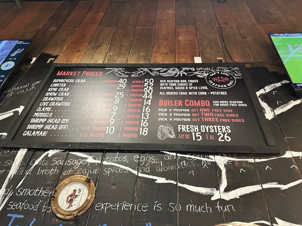 Menu at Cap't Loui Henderson restaurant, Las Vegas