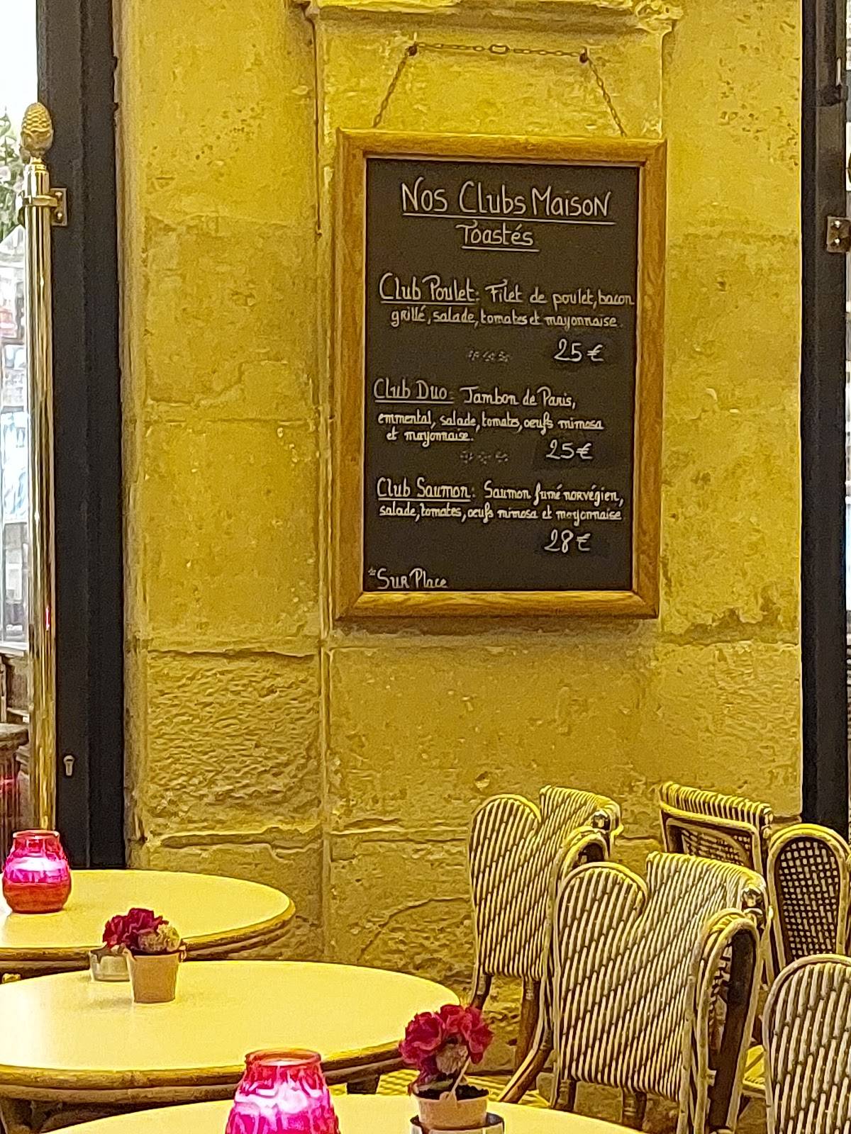 Menu at Carette pub & bar, Paris, 25 Pl. des Vosges