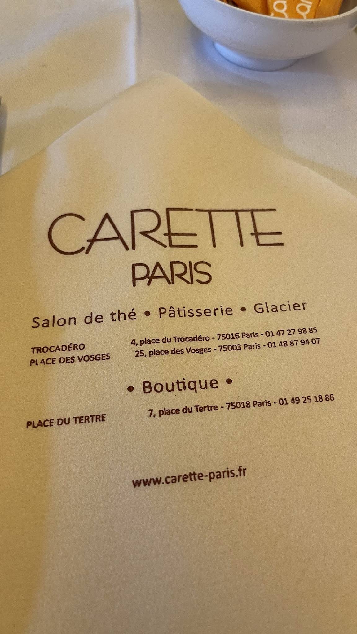 Menu at Carette pub & bar, Paris, 25 Pl. des Vosges