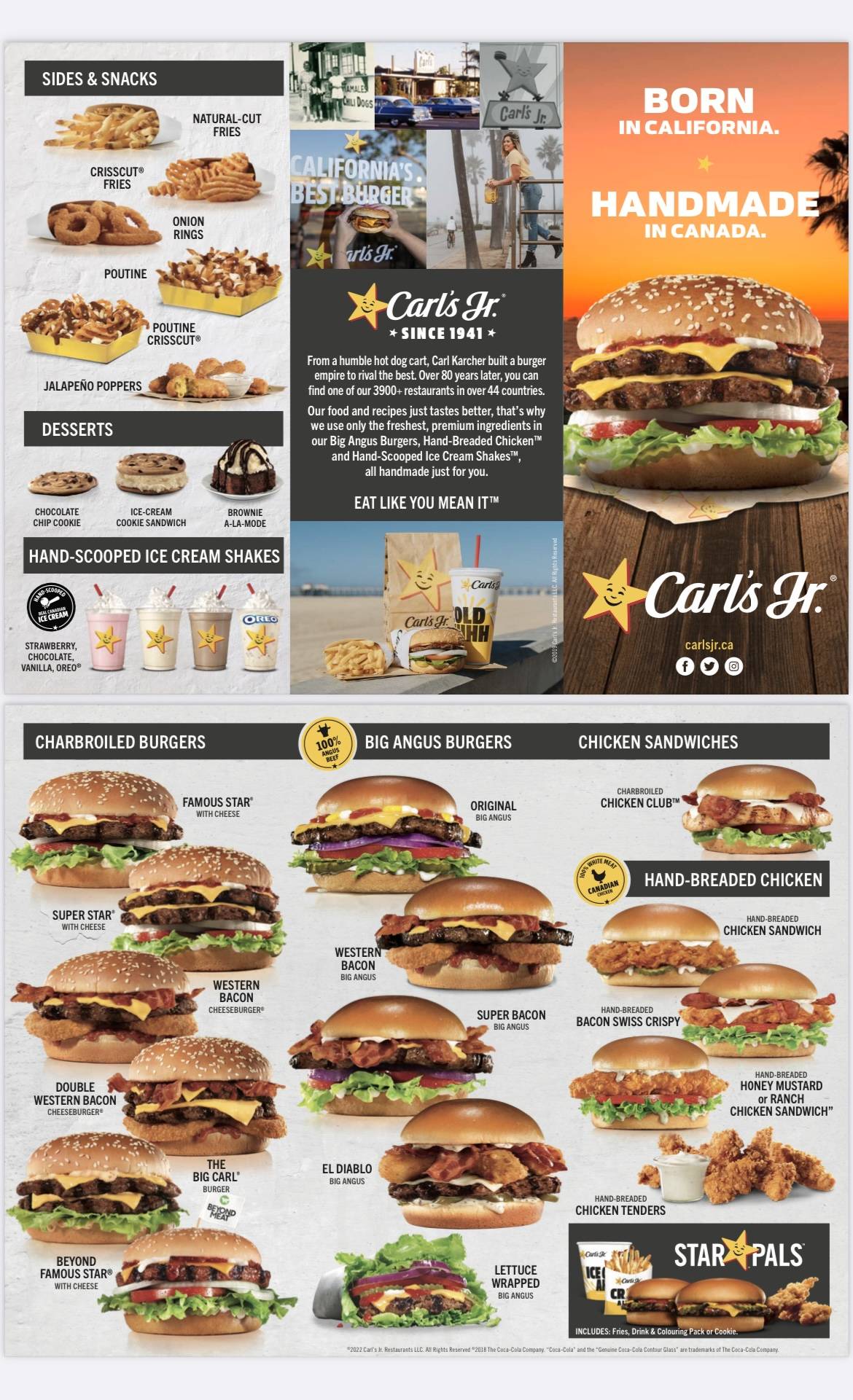 Menu at Carl's Jr. fast food, Calgary, Macleod Trail STE SW #100