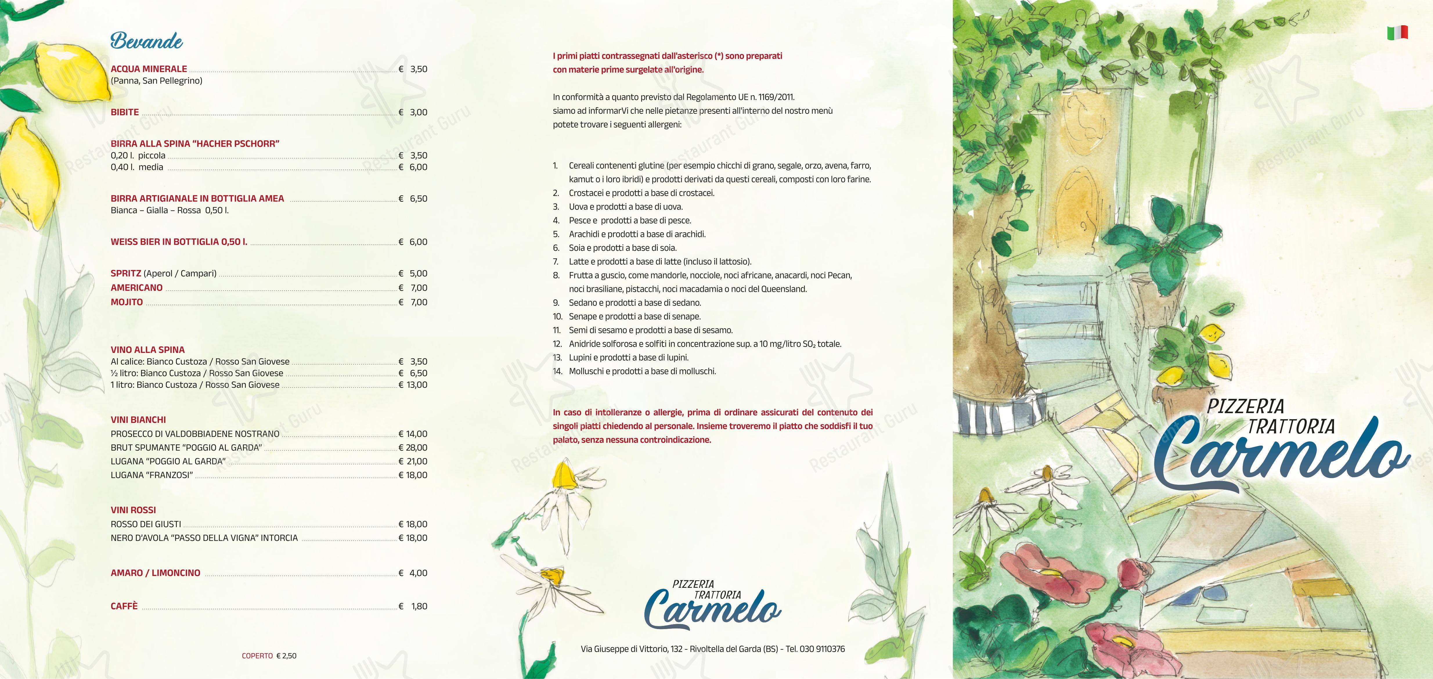 Menu da Carmelo - Pizzeria e Trattoria, Desenzano del Garda