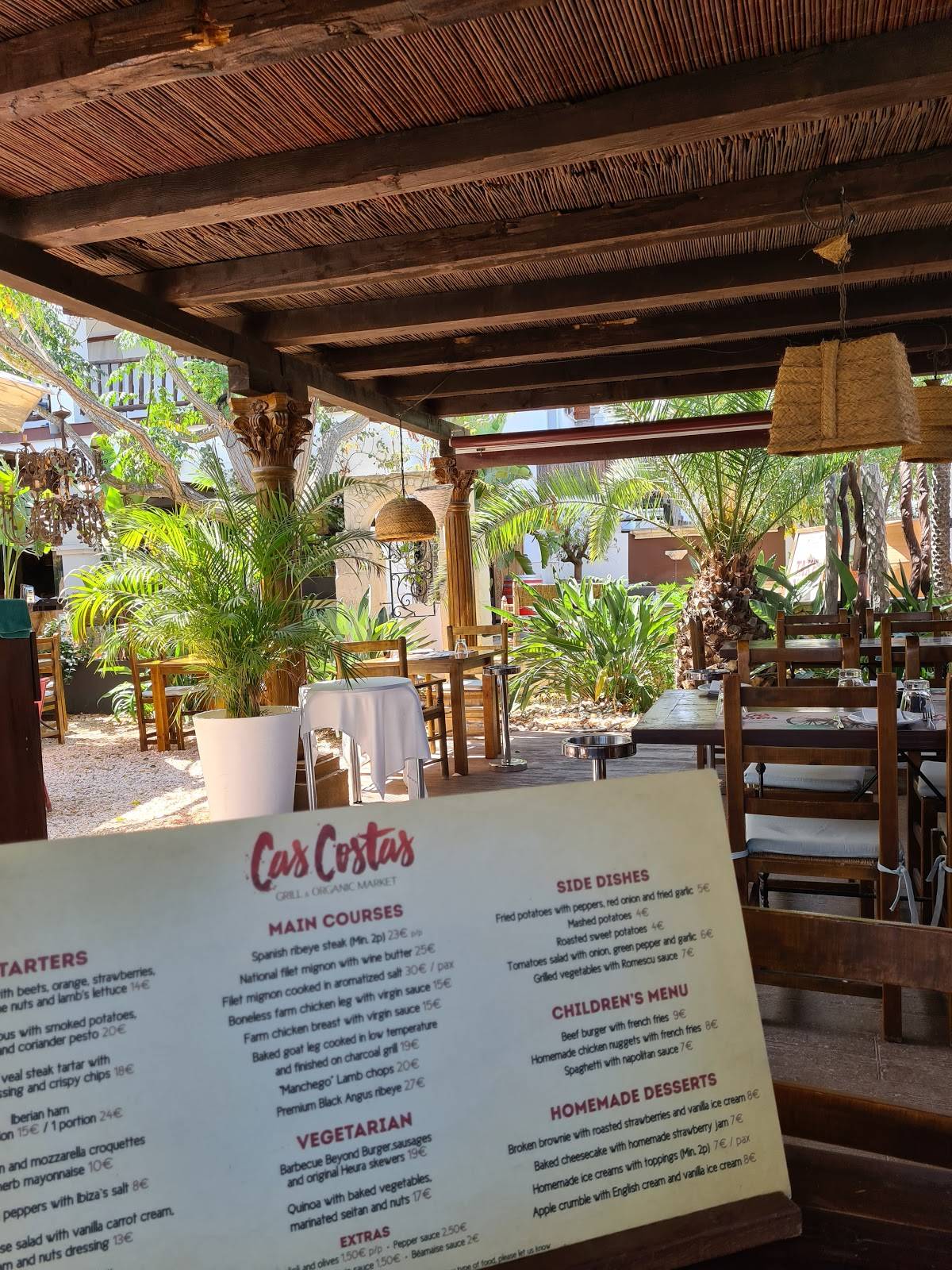 Carta de parrilla Cas Costas Ibiza, San Jorge de ses Salines