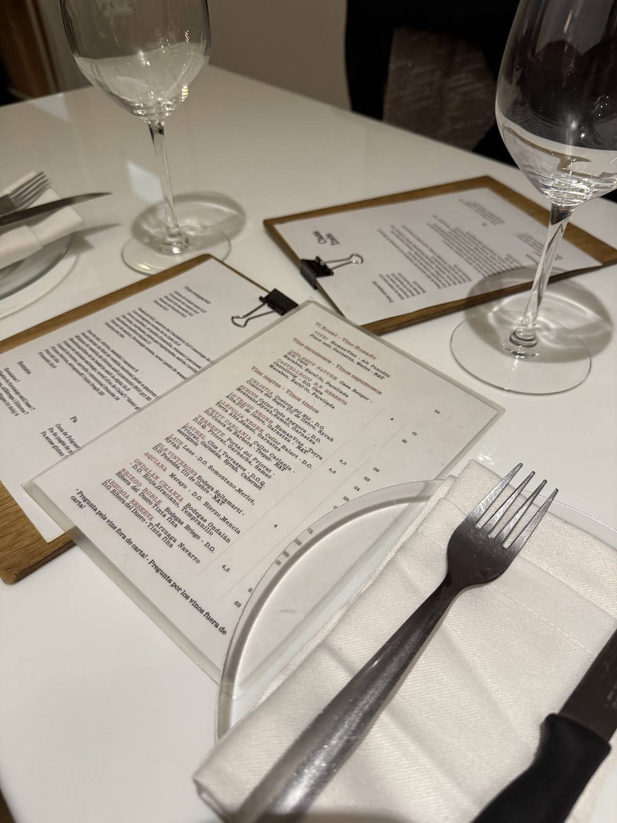 Menu at Casa Inés pub & bar, Barcelona