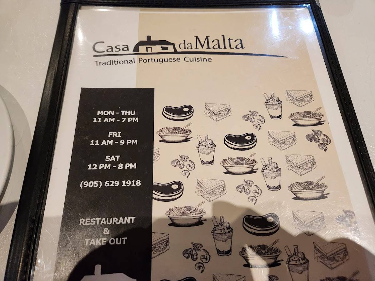 Menu at Casa da Malta Restaurant, Mississauga