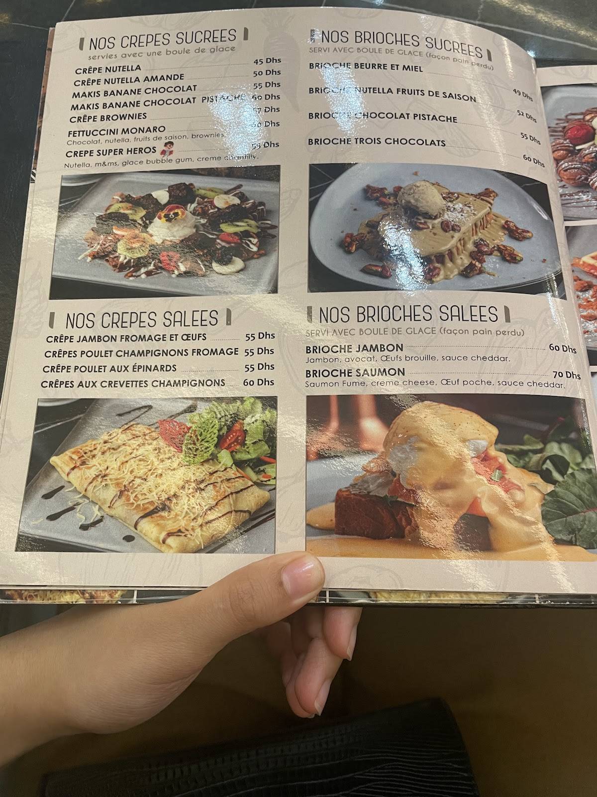 Menu at Monaro restaurant, Casablanca